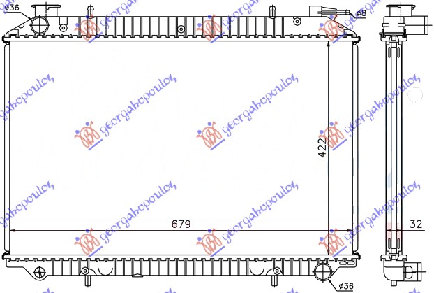 HLADNJAK 2.0cc 16v I DIZEL (42.3×68.5) NISSAN SERENA (C23) (1992-2001) (OEM: 21410-9C001, 21410-9C101, 214109C001)