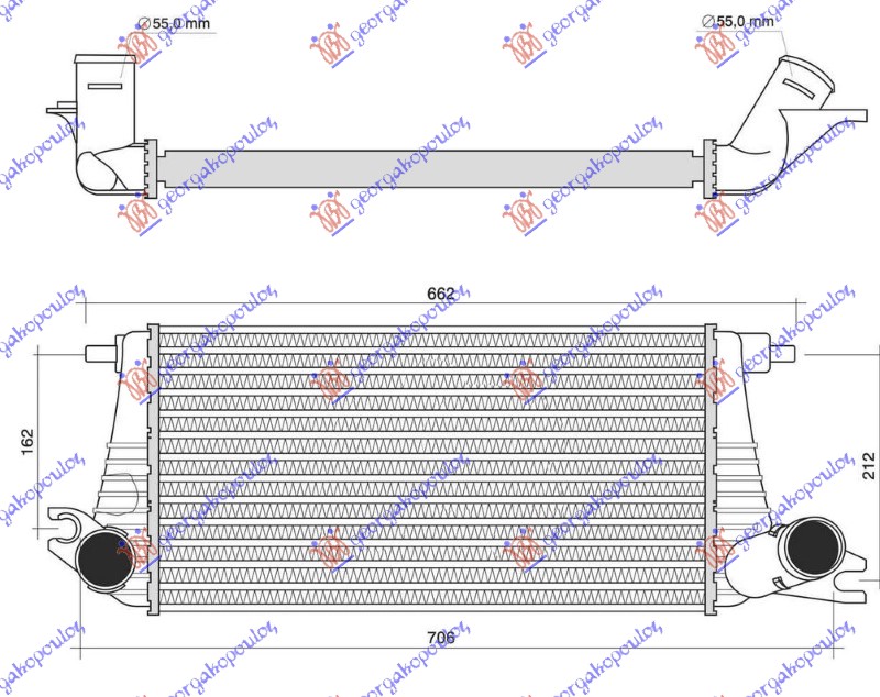 HLAD. INTERKUL. 1.6 SX JCW BEN (510×261) MINI COUNTRYMAN (R60) (2011-2016) (OEM: 17517632764)