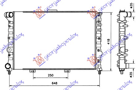 HLADNJAK MOTORA 1.6 +A/C (58×42) ALFA ROMEO 156 (1997-2003) (OEM: 60651920)