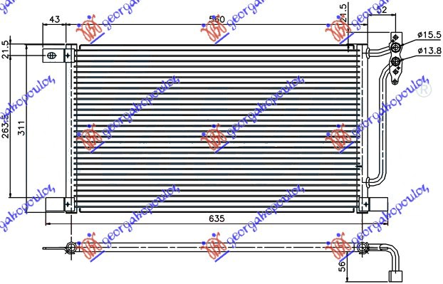 HLADNJAK KLIME DIZEL (52×31.4×16) BMW SERIES 3 (E46) COMPACT (2001-2005) (OEM: 64538377648)