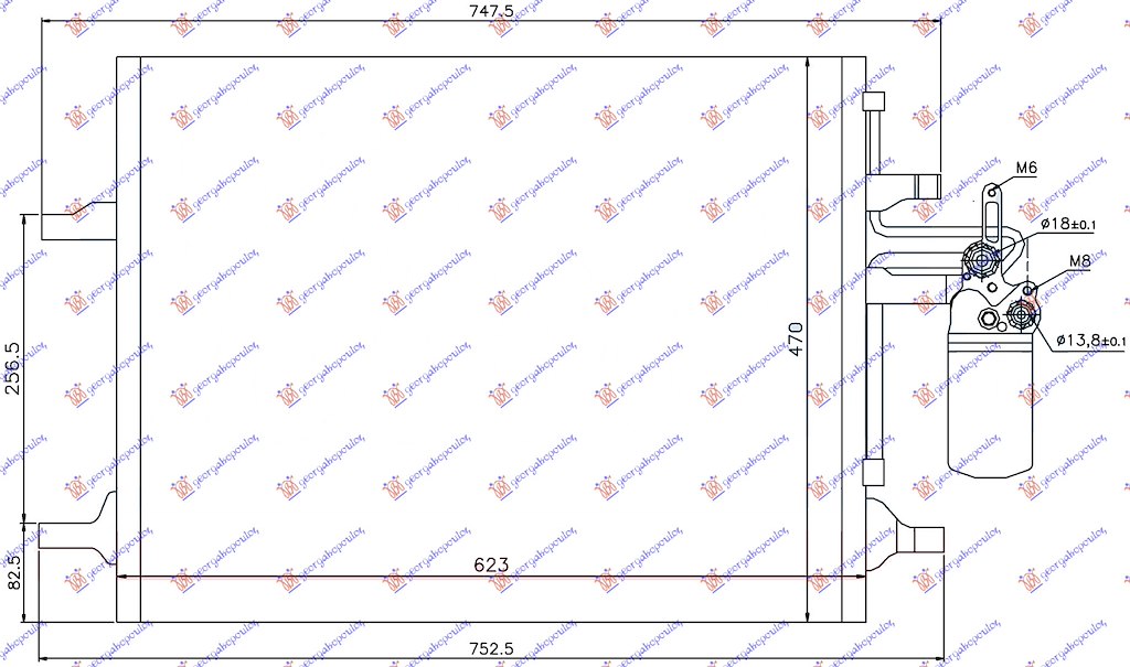 HLADNJAK KLIME 2.0/3.0 T/HYBRID /2.0/2.5/3 VOLVO S60/V60 (2010-2013) (OEM: 31305212, 31332027)