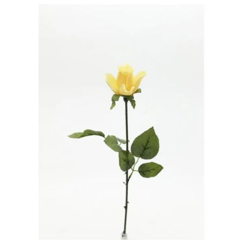 Veštački cvet ruža sa rosom 52cm, žuta