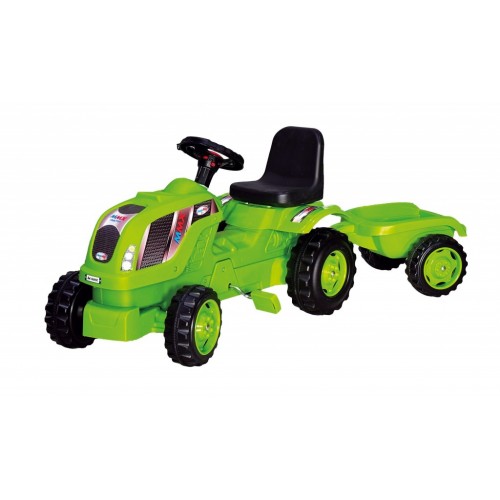 Traktor sa prikolicom, jednobojni zeleni