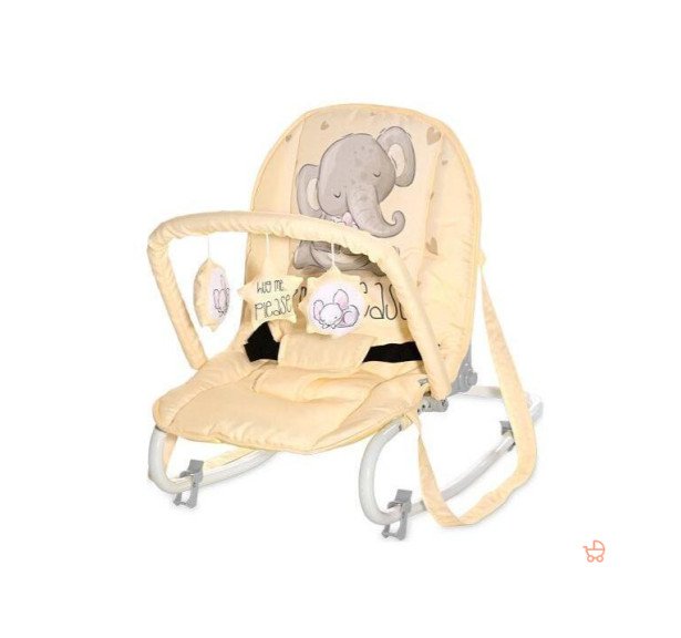 Ležaljka-njihalica za bebe Lorelli Bertoni,Eliza-Yellow Cute Elephant