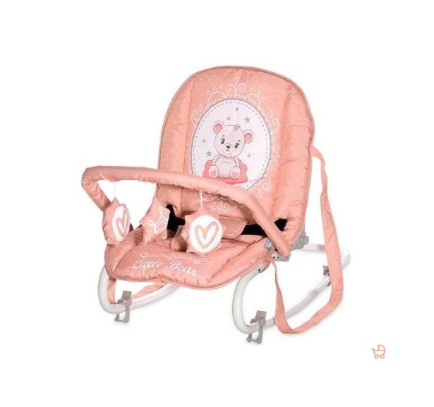 Ležaljka-njihalica za bebe Lorelli Bertoni,Eliza-Mellow Roze Bear