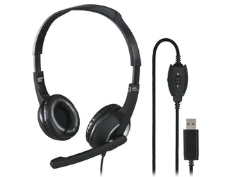Hama PC slušalice sa mikrofonom HS-USB250, stereo, crne