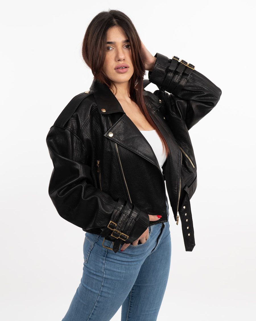 Ženska kožna jakna – Mario Zenetti-Amy – Crna