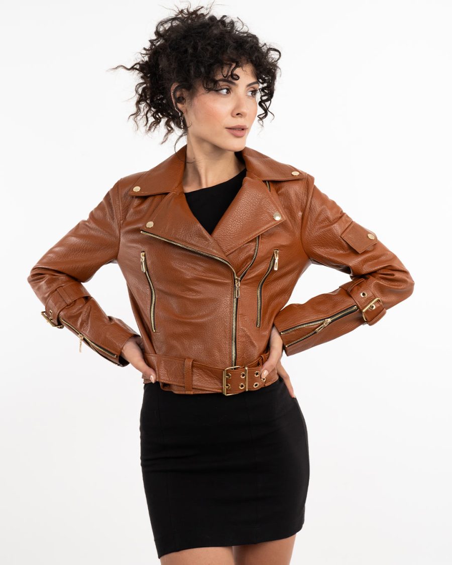 Ženska kožna jakna – Mario Zenetti-Jane – Krispi – Camel
