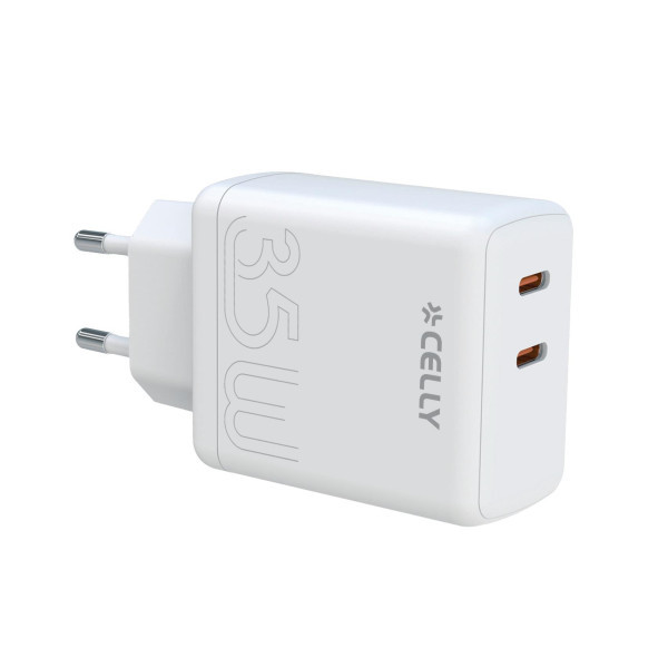 CELLY Kućni punjač za telefon ProPower od 35W sa 2 USB C konektora