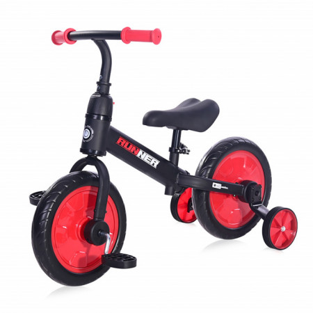 Bicikl Balance Bike RUNNER 2 u 1 Black & Red