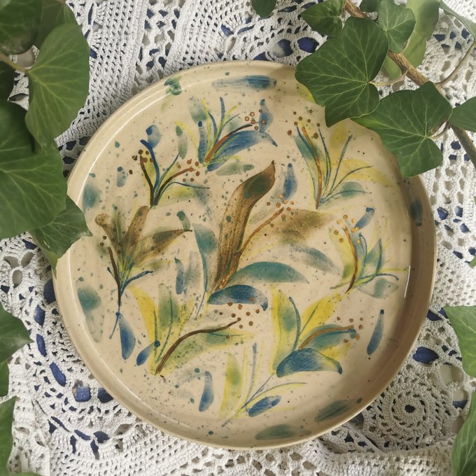 Floralni keramički tanjir