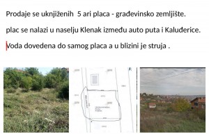Prodajem Zemljište 500 m2 Kaluđerica, Beograd
