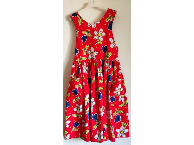Vintage Cvetna pamucna kecelja haljina vel.S/M