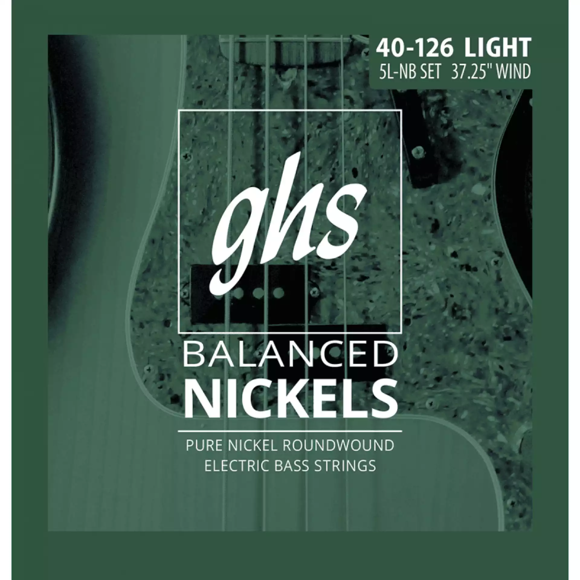GHS 40-126 5L-NB Balanced Nickels Pure Nickel Round Wound Long Scale - 5-String - Žice za bas gitaru