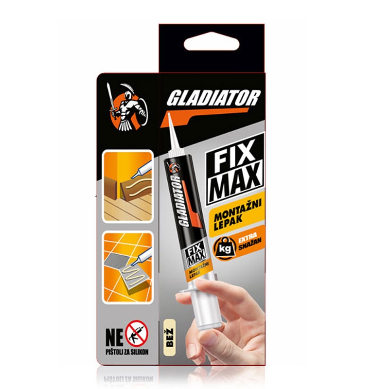 Gladiator Fix Max Montažni lepak, bež, 100g