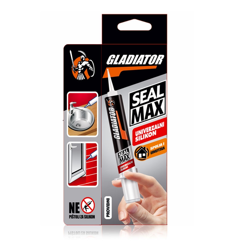 Gladiator Seal Max Univerzalni silikon 60g, beli i providni
