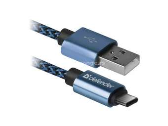 USB type-c kalb Defender USB08-03T USB 2.0 Blue 1m 2.1A