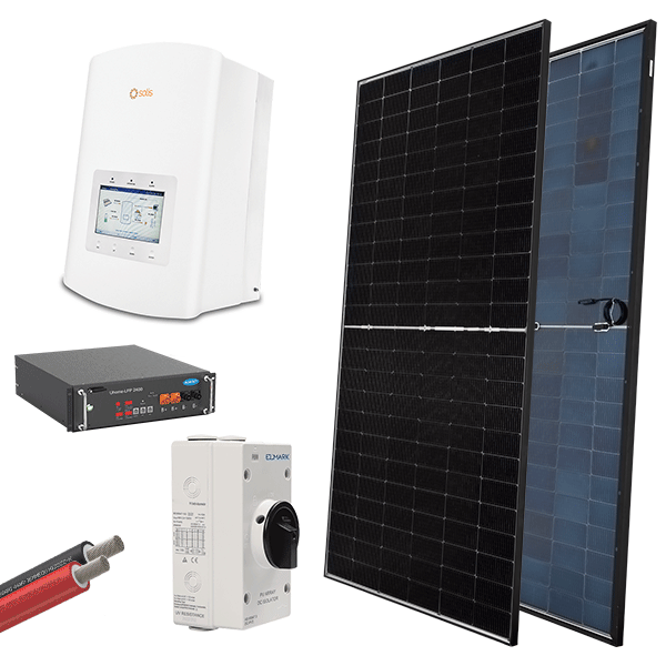 HYBR. SOLAR SYSTEM 1P/3.6kW 580W PANELS WITH BATT.