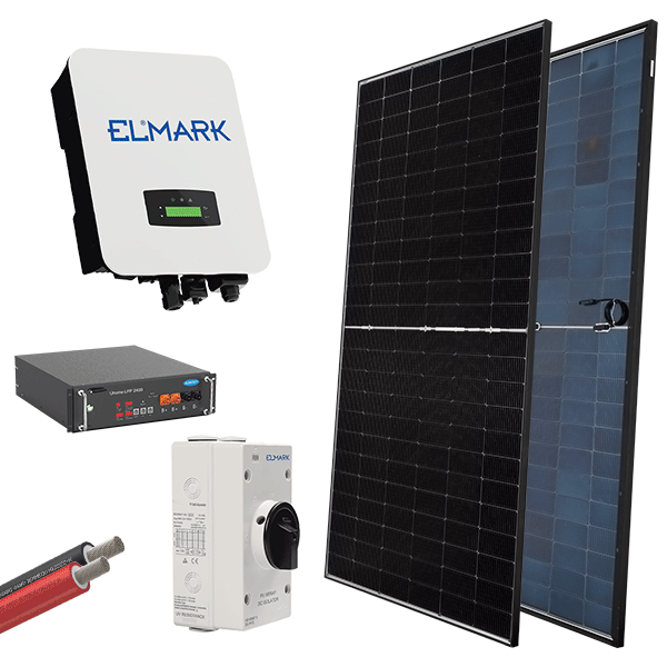 HYBR. SOLAR SYSTEM 1P/3KW 580W PANELS WITH BATT.