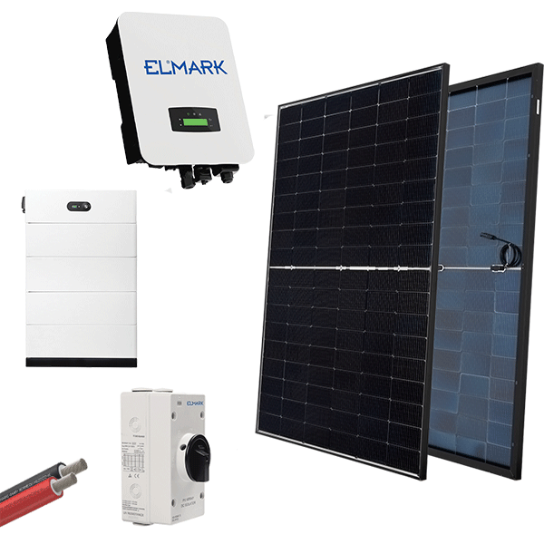 HYBR. SOLAR SYSTEM 3P/10kW 430W PANELS WITH BATT.