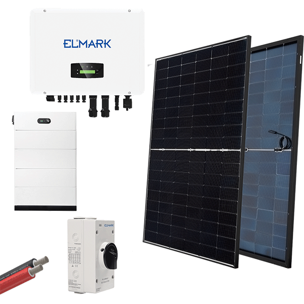 HYBR. SOLAR SYSTEM 3P/15KW 430W PANELS WITH BATT.