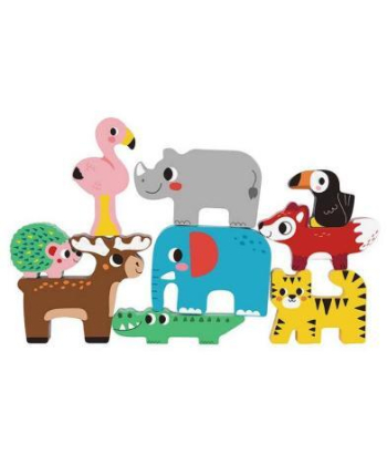 Tooky toy drvena igračka za decu životinje za slaganje 10 kom - A063932