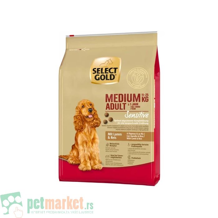 Select Gold: Hrana za odrasle pse srednjih rasa Sensitive Medium Adult Jagnjetina
