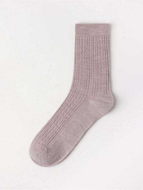 Čarape – Cable-knit merino wool blend socks