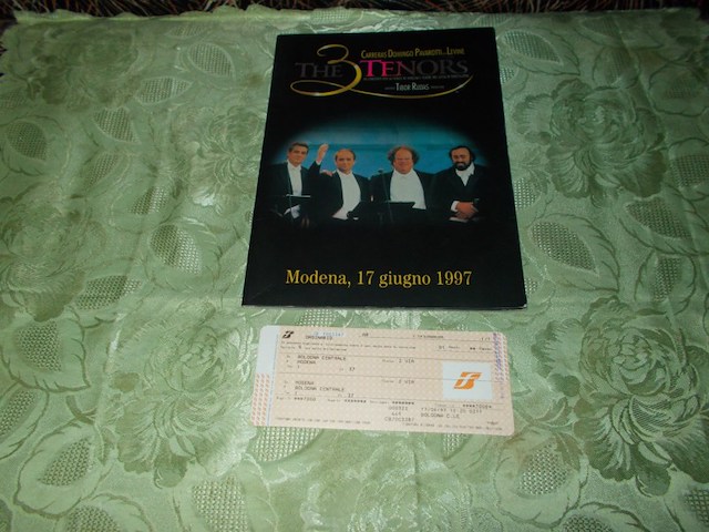 The 3 Tenors Modena 1997 - program sa koncerta + karta
