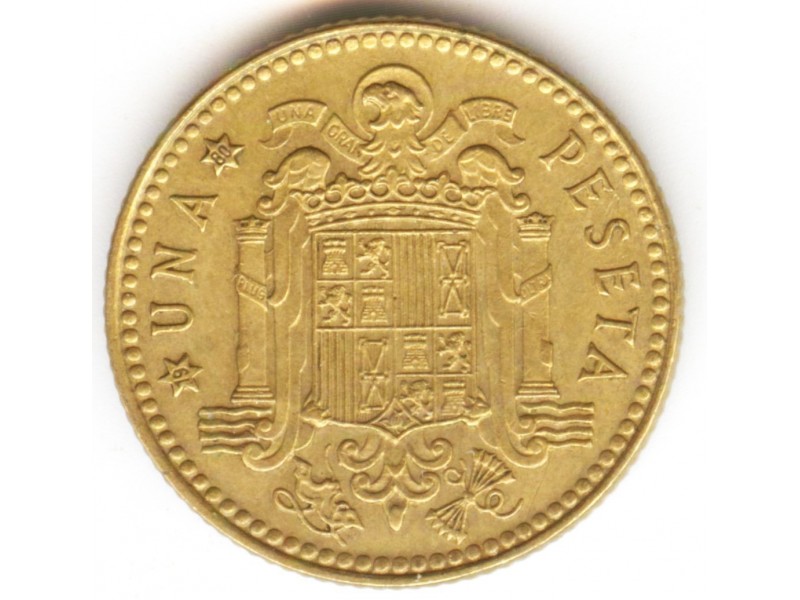 Spanija 1 peseta 1975 / 80 UNC