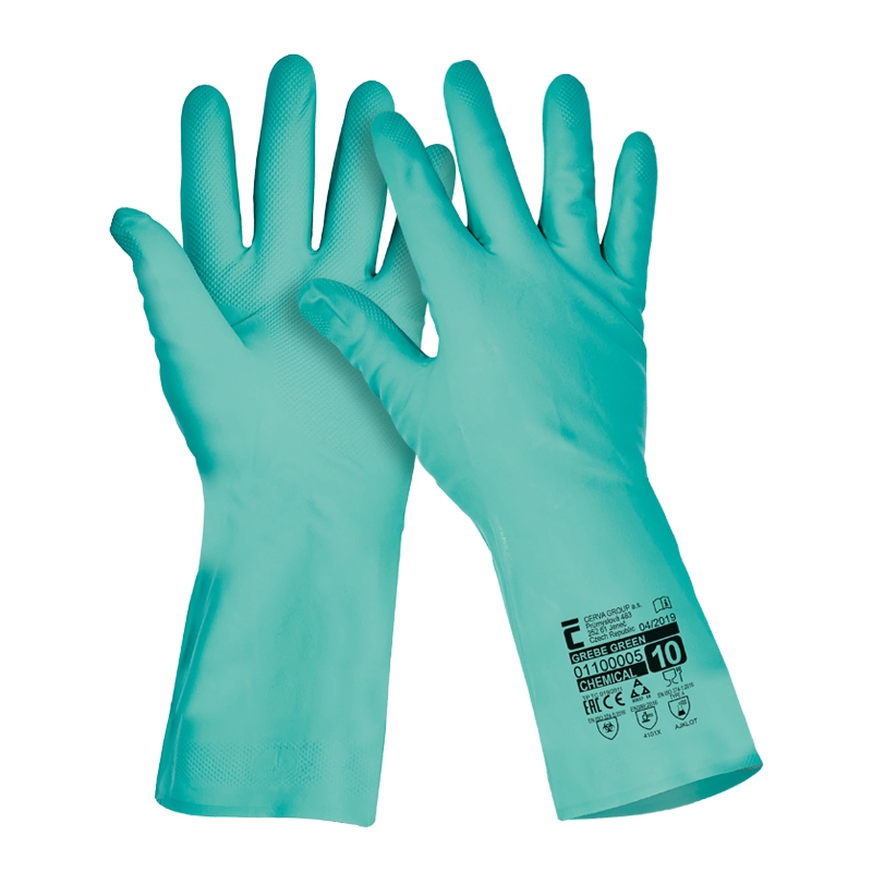 Zaštitne rukavice GREBE, nitril, zelene boje 10