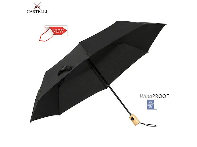 Kišobran na rasklapanje Castelli Monaco crni - Novo