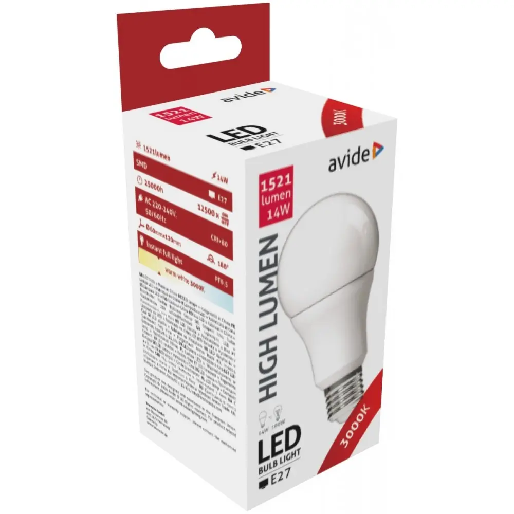 AVIDE Sijalica LED SMD E27 3K 14W