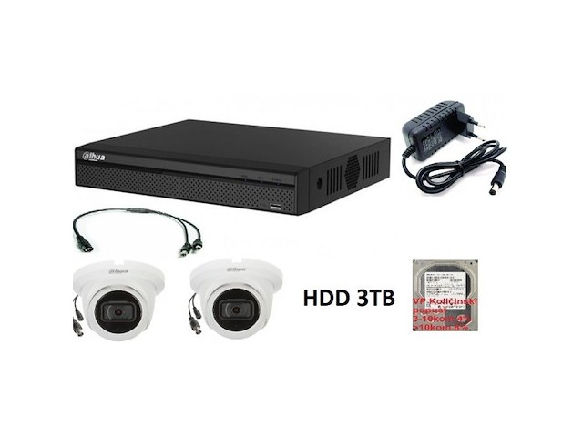 Dahua SET-13 * 2 kamere Full HD dome+dvr+hdd+napajanje 3TB Tehnicki pregled