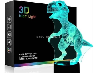3D Led lampa Dinosaurus