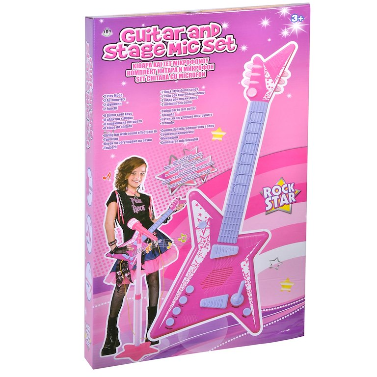 Set Velika gitara i mikrofon za devojčice