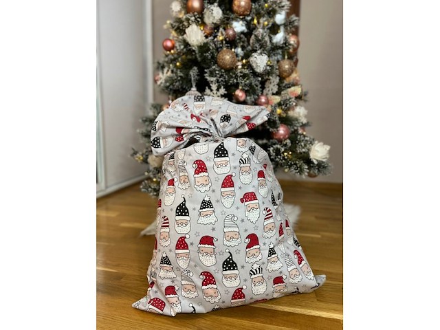 Novogodišnja vreća za poklone-motiv Deda Mraz