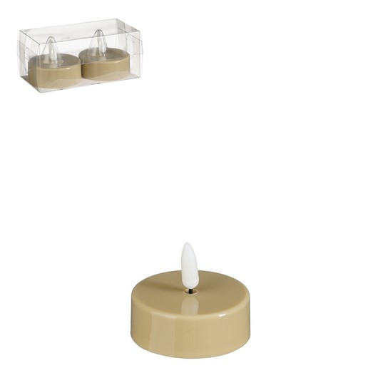 NG dekoracija - LED CANDLE SET 2pcs 1145632 - Taupe - EDL