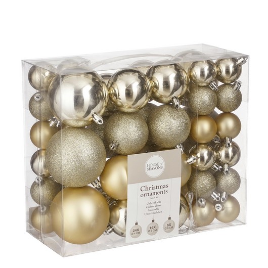 NG dekoracija - HANGING BALL SET 46pcs 1143771 - Champagne - EDL