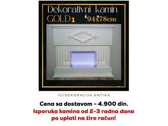 Dekorativni kamin GOLD 1 cena je sa poštarinom
