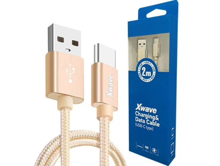 Xwave USB kabl, TIP-C 3.0 tip A USB 3.1, 2 m, 3A, Aluminijum, Zlatni