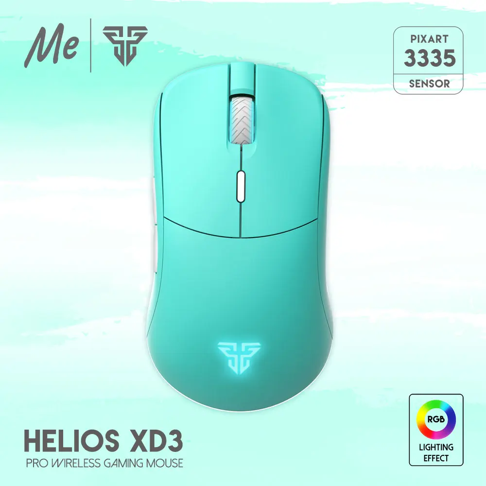 FANTECH XD3 Helios Mint Edition Gaming optički miš, Bežično povezivanje, Pozadinsko osvetljenje, Menta