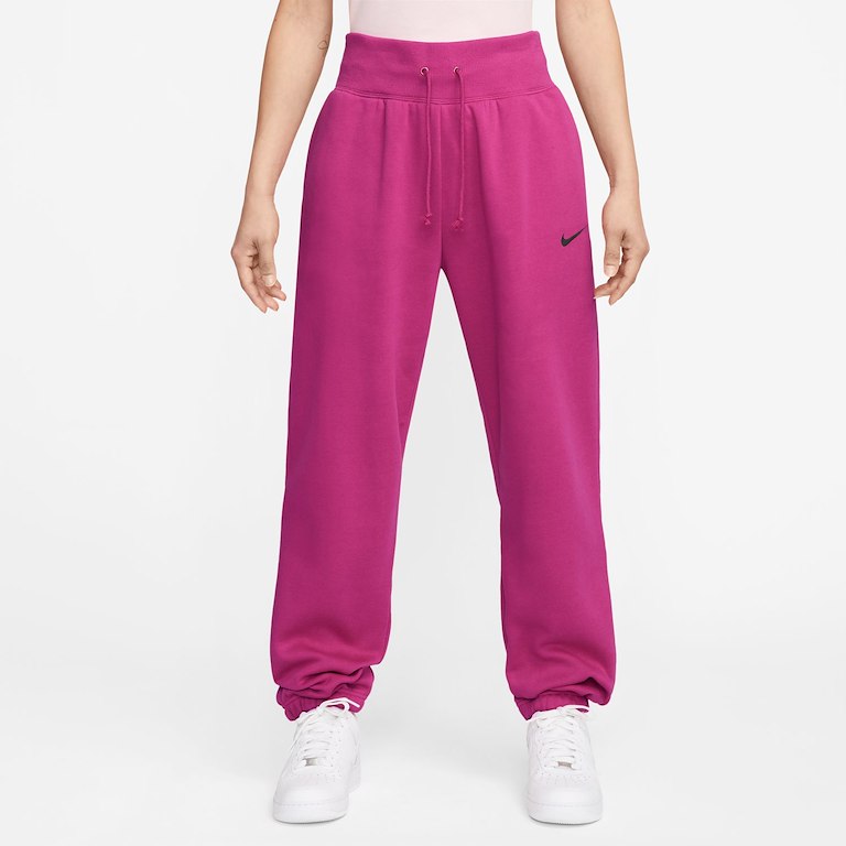 Nike W NSW PHNX FLC HR OS PANT, ženske pantalone, ljubičasta