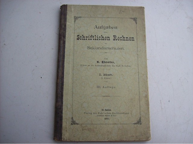 Stara nemacka knjiga iz 1901 godine
