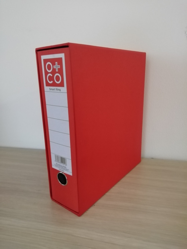 Registrator A4 normal O+CO sa Mikroval kutijom „Smart filing“ crvena