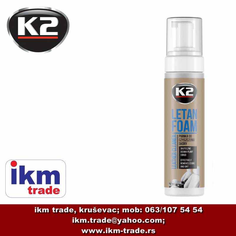 K2 LETAN FOAM – sredstvo za negu proizvoda od kože – pena 200ml