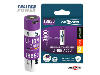Ansmann punjiva Li-Ion 3.6V 3400mAh 18650 sa USB tip C ulazom za punjenje ( 4233 )