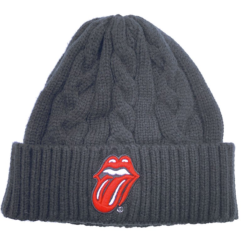 Rolling Stones – Classic Tongue – BL – Cable-Knit Beanie Hat