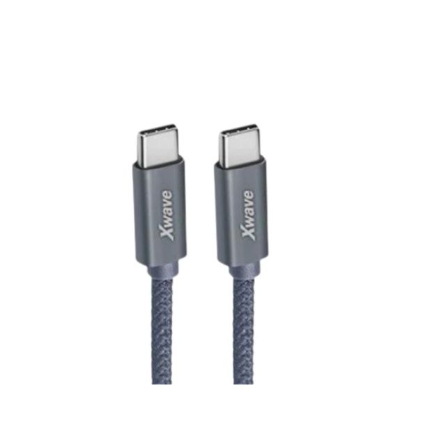 XWAVE Kabl USB 3.1, TIP-C na TIP-C, 2M 3A,Al,upleteni, 2m, siva