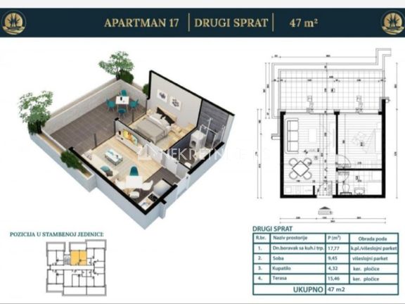 KOSMAJ, nov apartman od 47m2